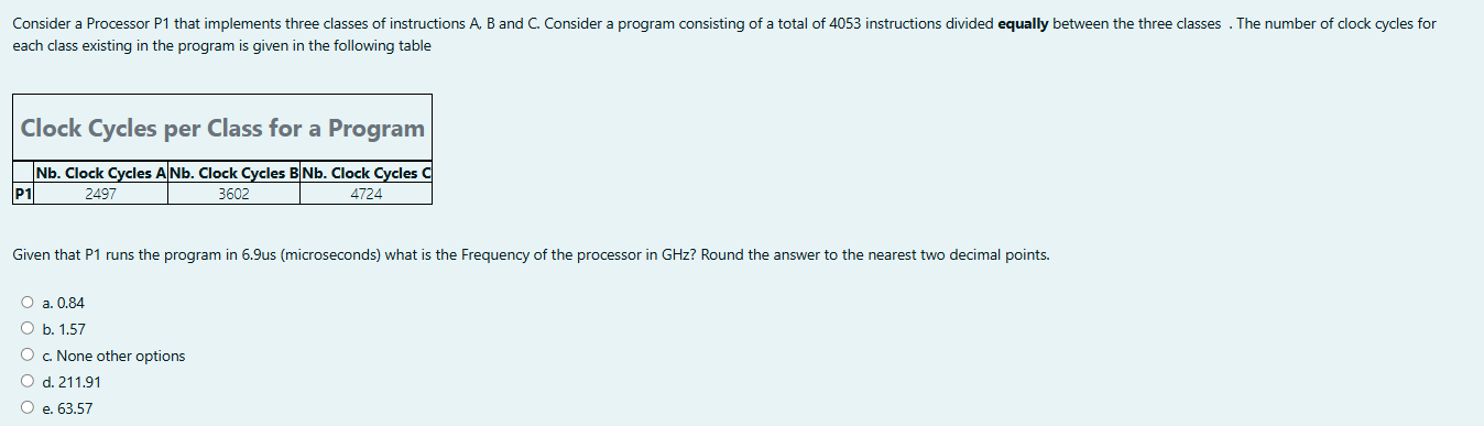 Solved Consider a Processor P1 ﻿that implements three | Chegg.com