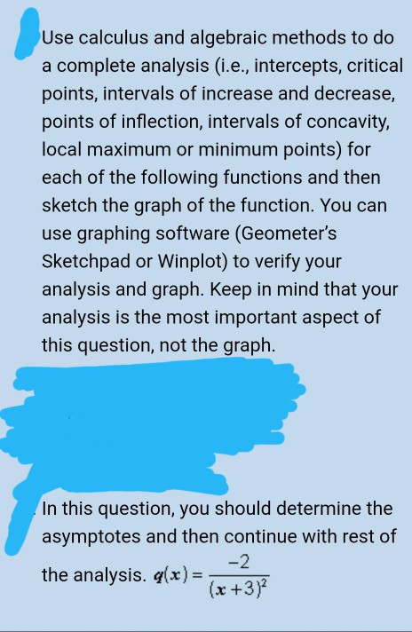 Solved Use calculus and algebraic methods to do a complete | Chegg.com