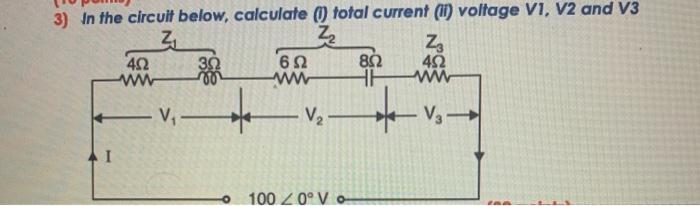 Solved 3) In the circuit below, calculate () total current | Chegg.com
