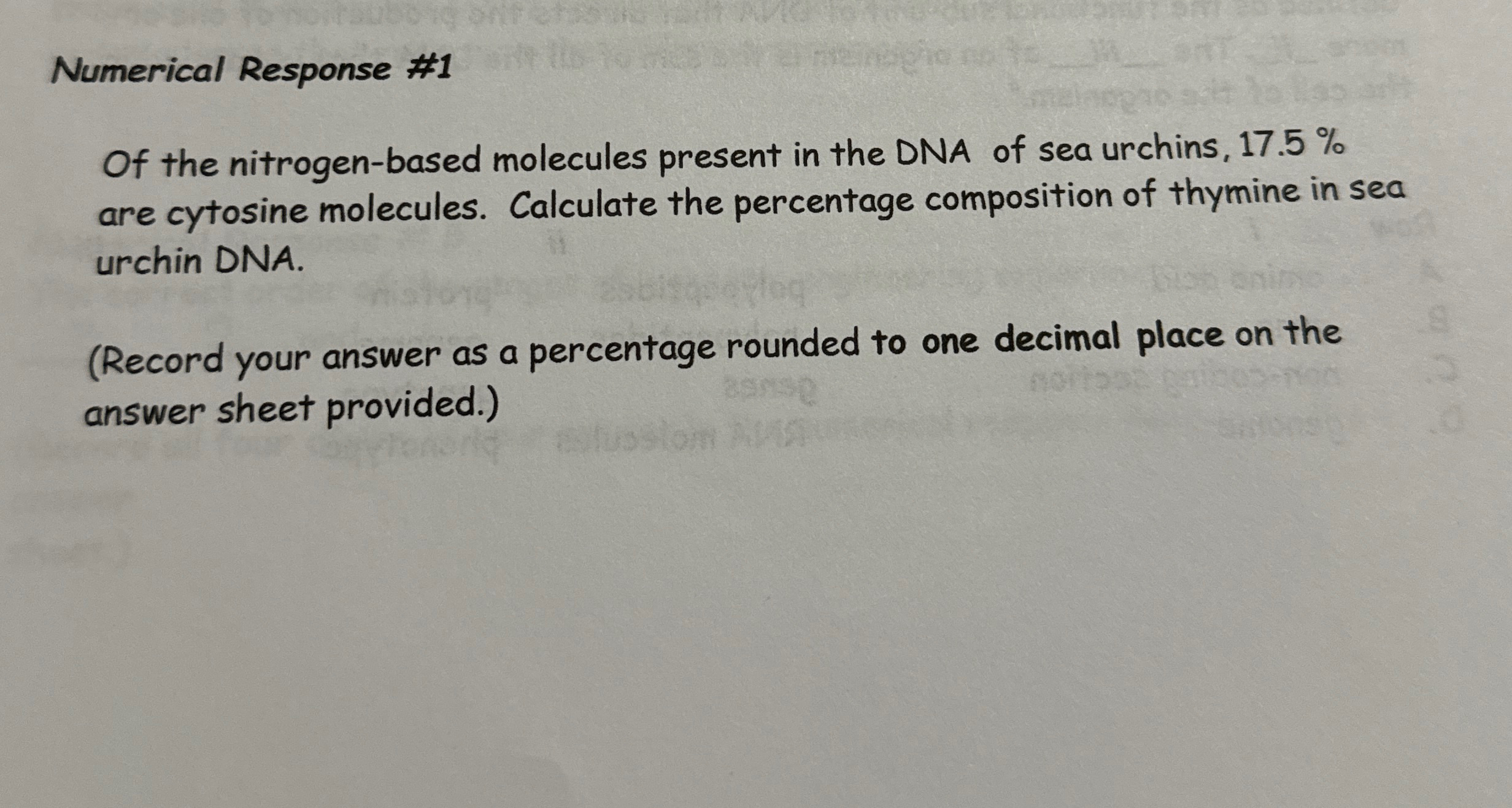 Numerical Response #1Of the nitrogen-based molecules | Chegg.com