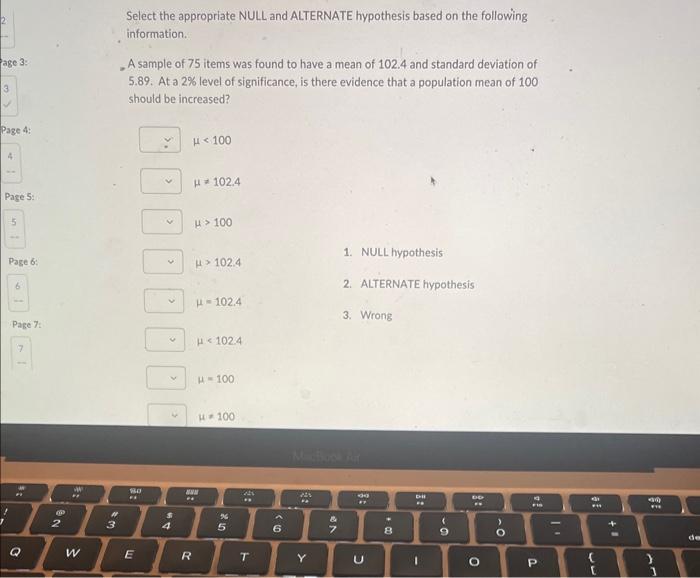 Solved Select the appropriate NULL and ALTERNATE hypothesis | Chegg.com