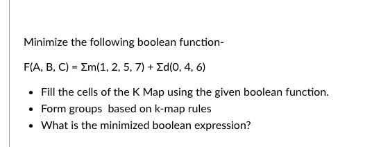 Solved Minimize the following boolean | Chegg.com