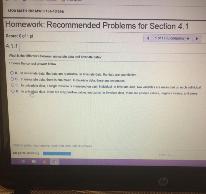 Solved SP20 MATH 202 MW 9:15a-10:55a Homework: Recommended | Chegg.com