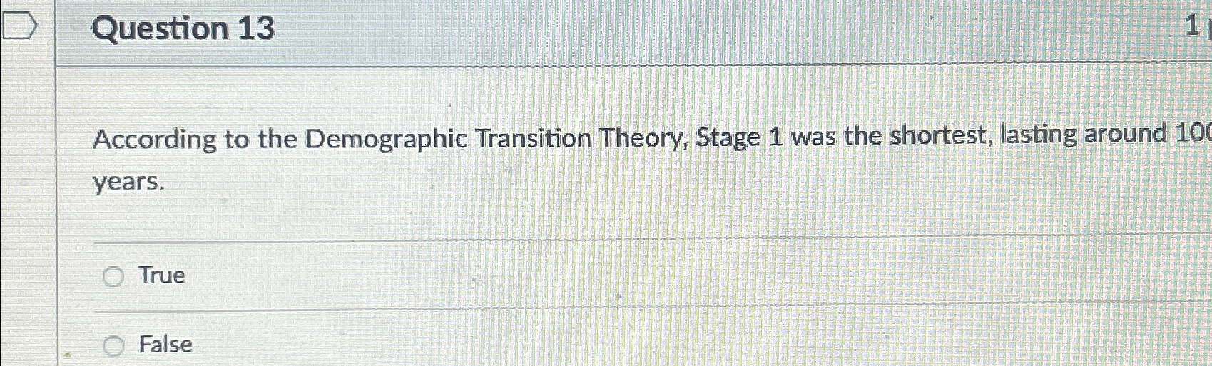 Solved Question 13According to the Demographic Transition | Chegg.com