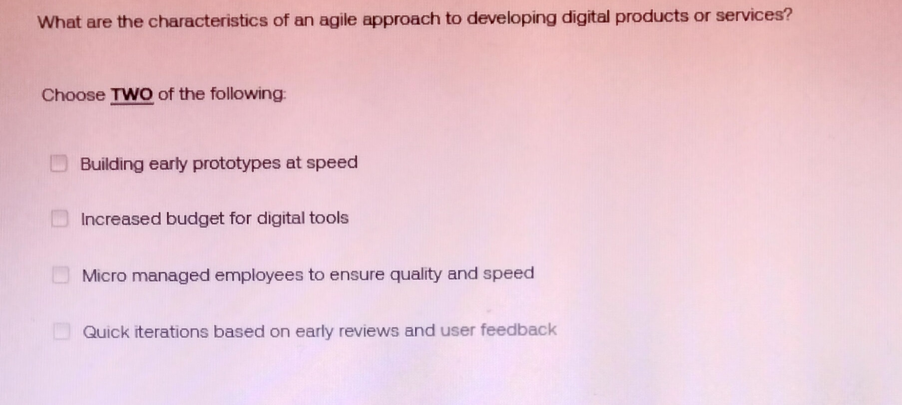 Solved What are the characteristics of an agile approach to | Chegg.com