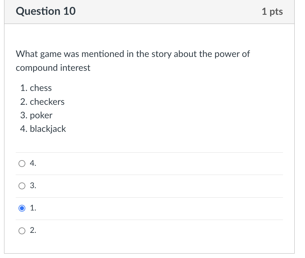 Solved Question 10What game was mentioned in the story about | Chegg.com