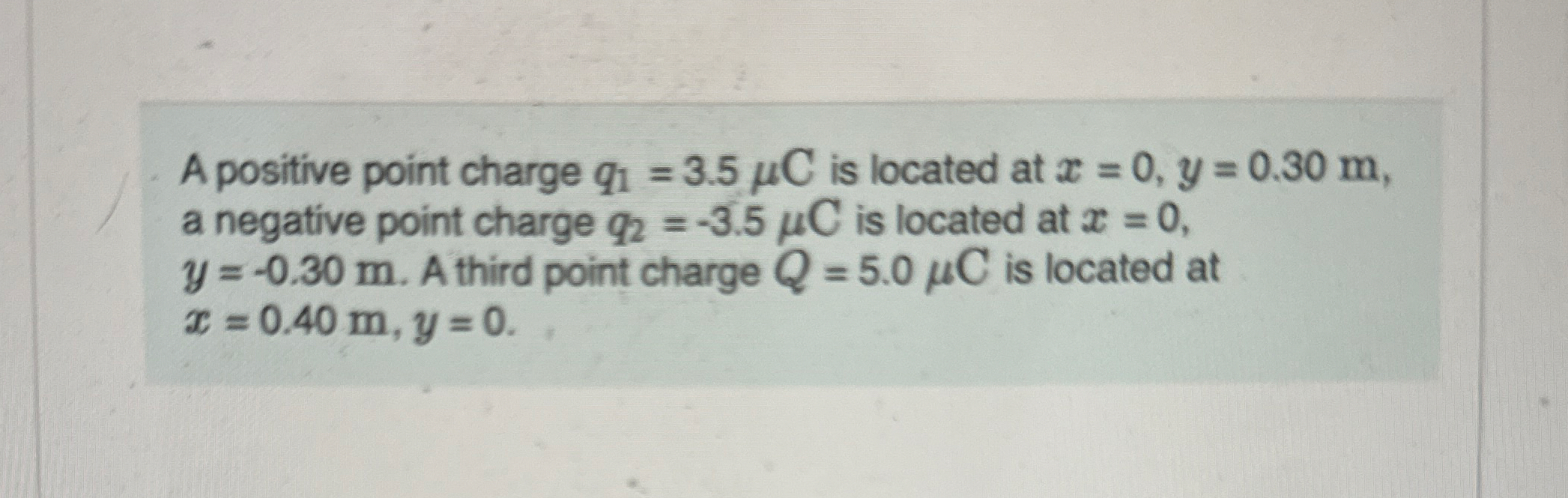 Solved A positive point charge q1=3.5μC ﻿is located at | Chegg.com