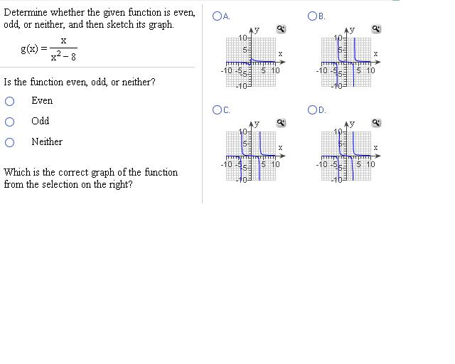 Solved Determine Whether The Given Function Is Even Odd Or