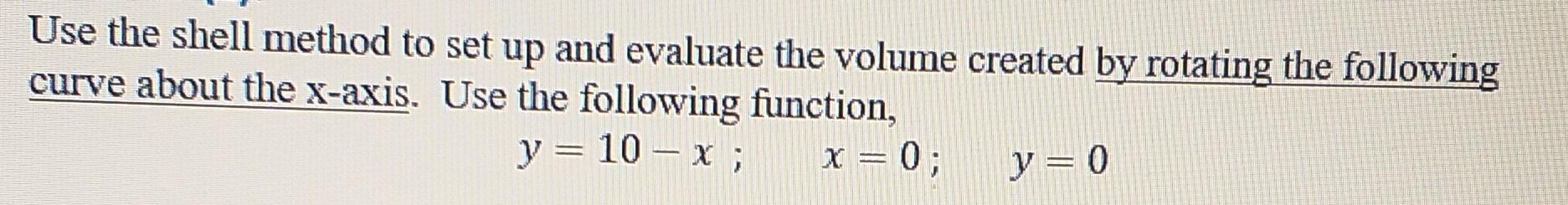 Solved Use the shell method to set up and evaluate the | Chegg.com