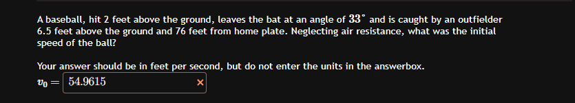 Solved A baseball, hit 2 ﻿feet above the ground, leaves the | Chegg.com