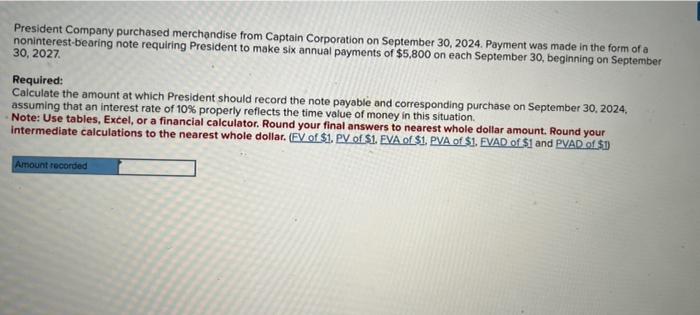Solved President Company purchased merchandise from Captain | Chegg.com