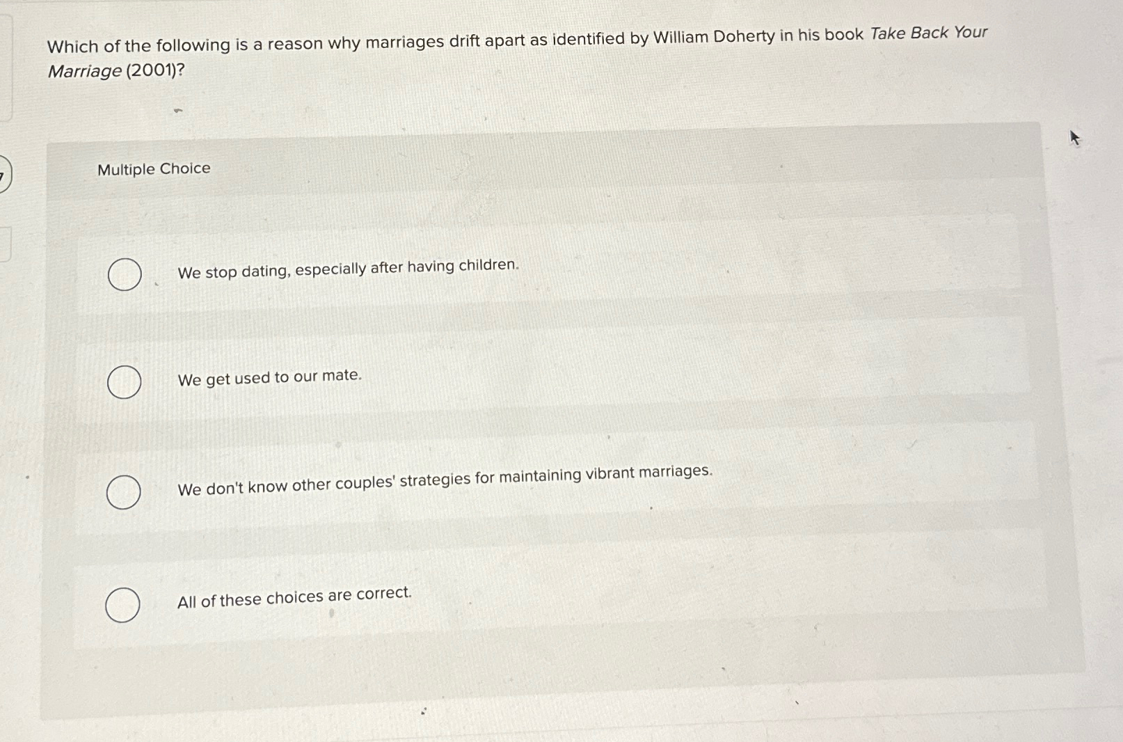 Solved Which of the following is a reason why marriages | Chegg.com