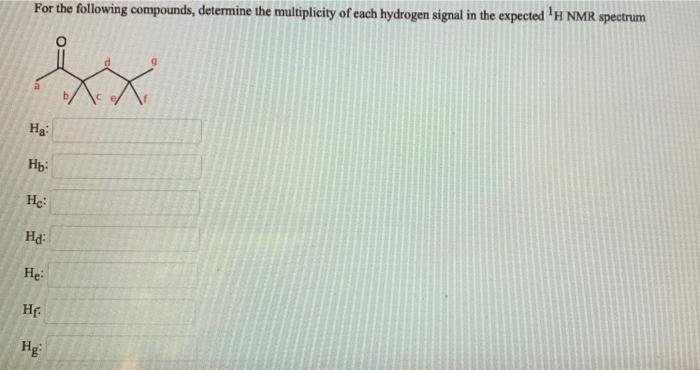 Solved For the following compounds, determine the | Chegg.com
