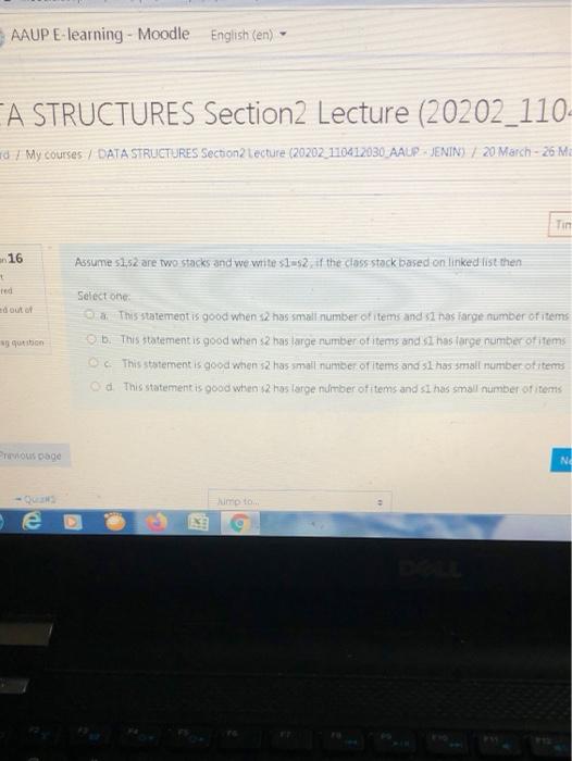 Solved AAUP E-learning - Moodle English (en) CA STRUCTURES | Chegg.com