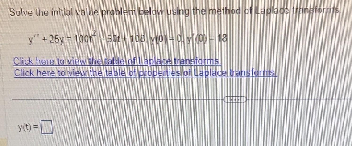 Solved Solve the initial value problem below using the | Chegg.com