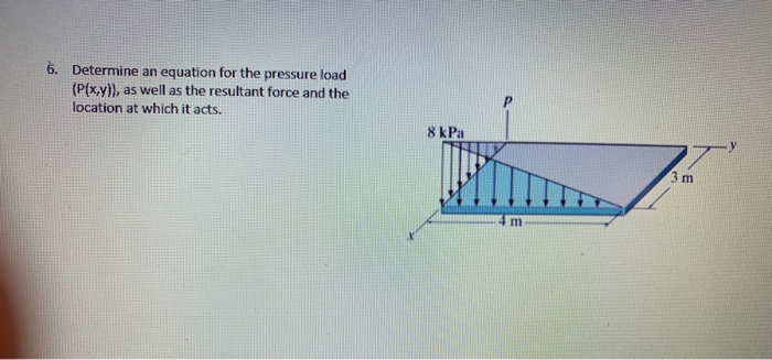 Solved 6. Determine an equation for the pressure load | Chegg.com