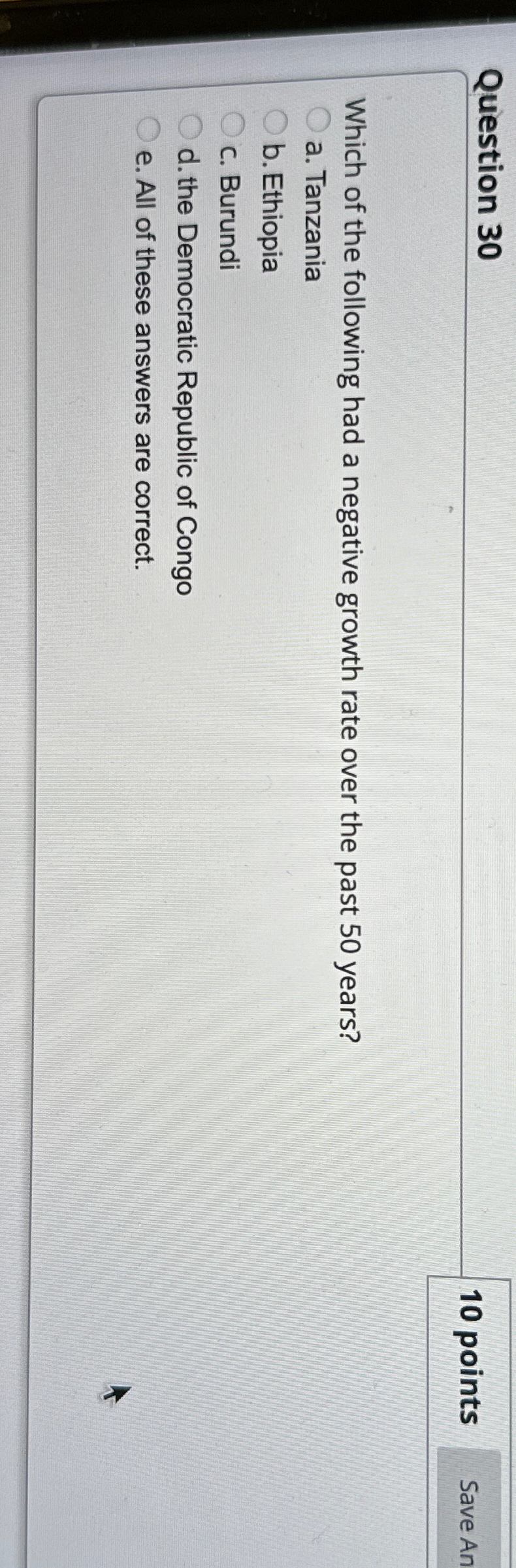 Solved Question 3010 ﻿pointsWhich of the following had a | Chegg.com