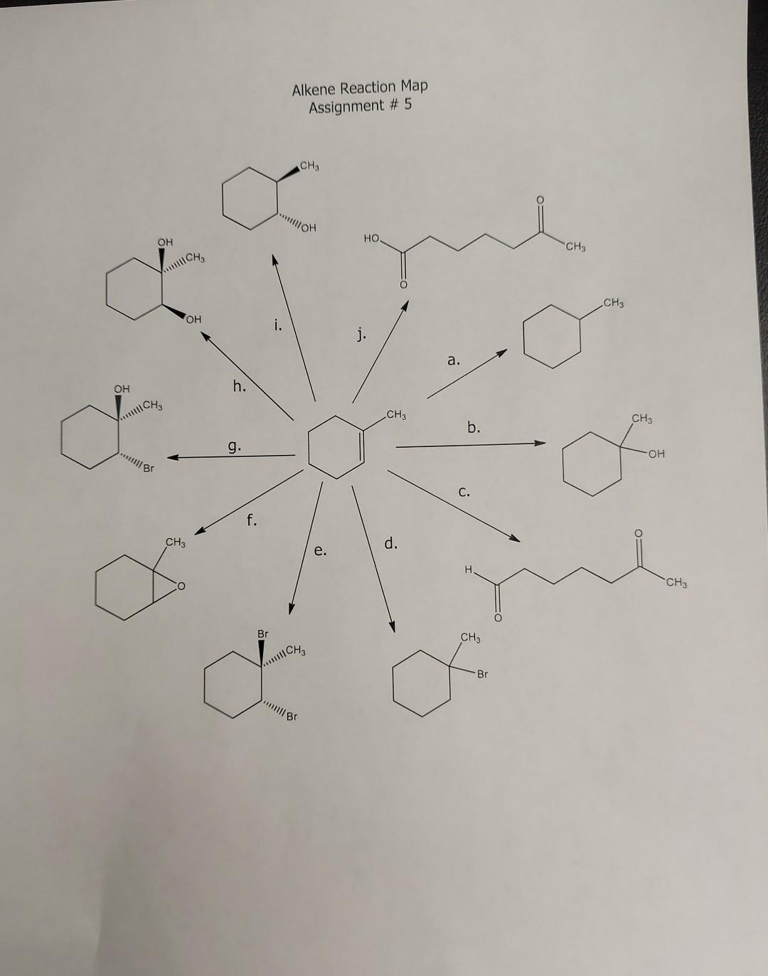 Solved Alkene Reaction Map Assignment # 5 CH₂ OH HO w "CH | Chegg.com