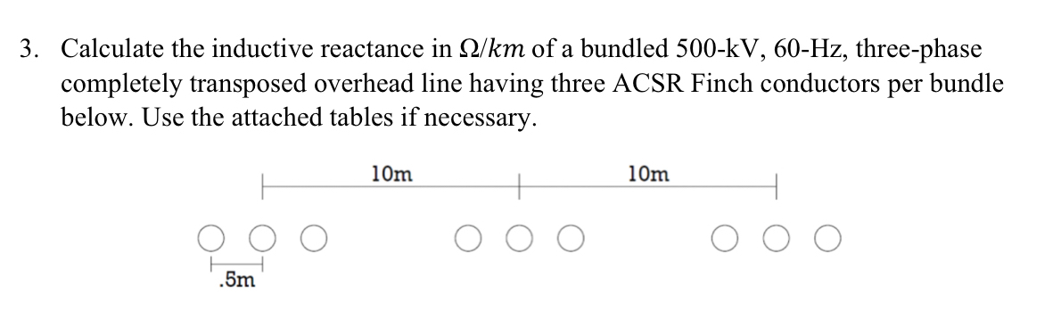 Solved Calculate the inductive reactance in Ωkm ﻿of a | Chegg.com