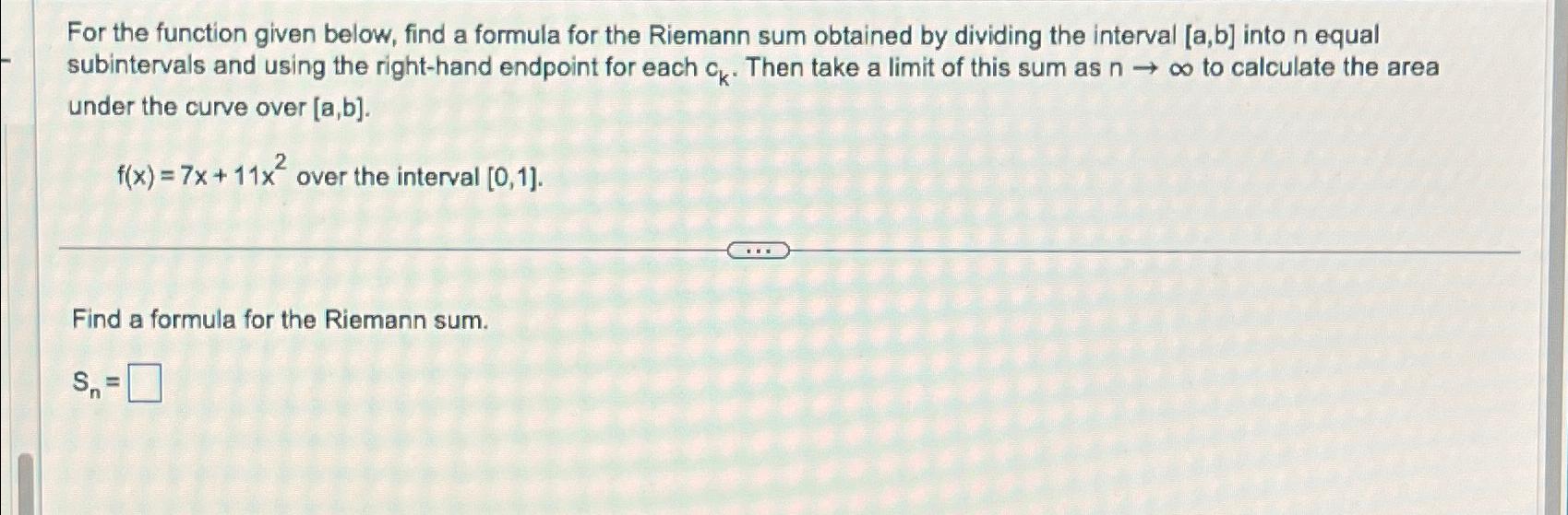 Solved For the function given below, find a formula for the | Chegg.com