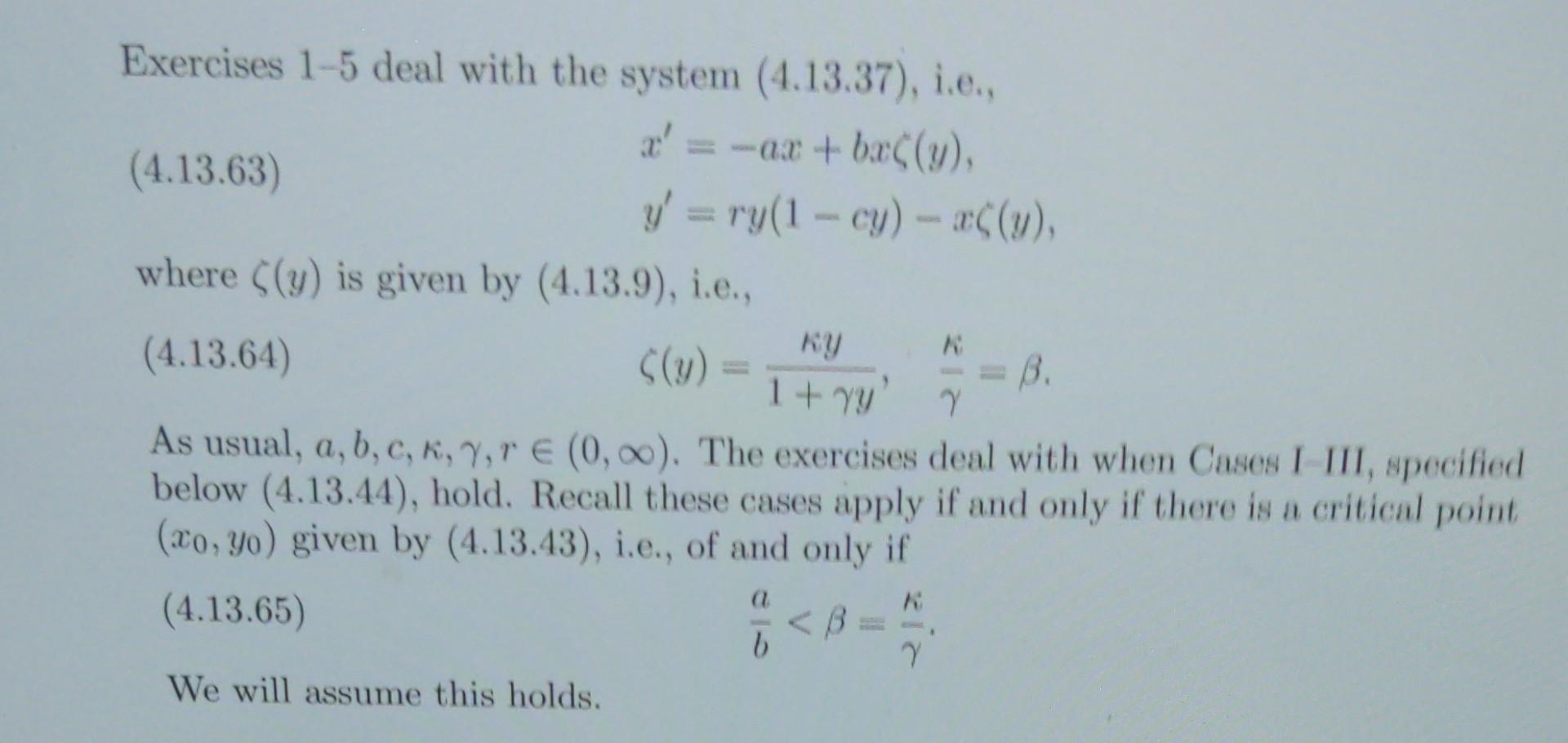 Solved Exercises 1-5 deal with the system (4.13.37), i.e., | Chegg.com