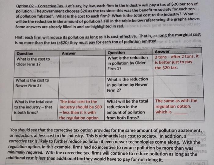 Solved Step 02: Let's do an example to compare a corrective | Chegg.com