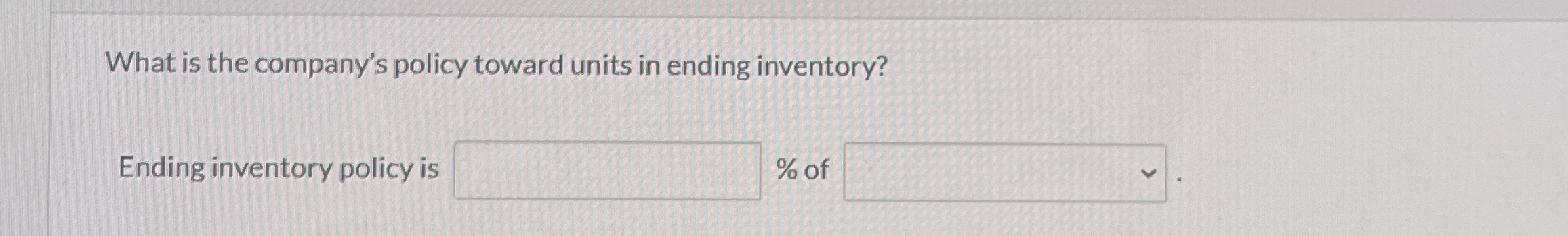 Solved What is the company's policy toward units in ending | Chegg.com