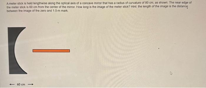 Solved A meter stick is held lengthwise along the optical | Chegg.com