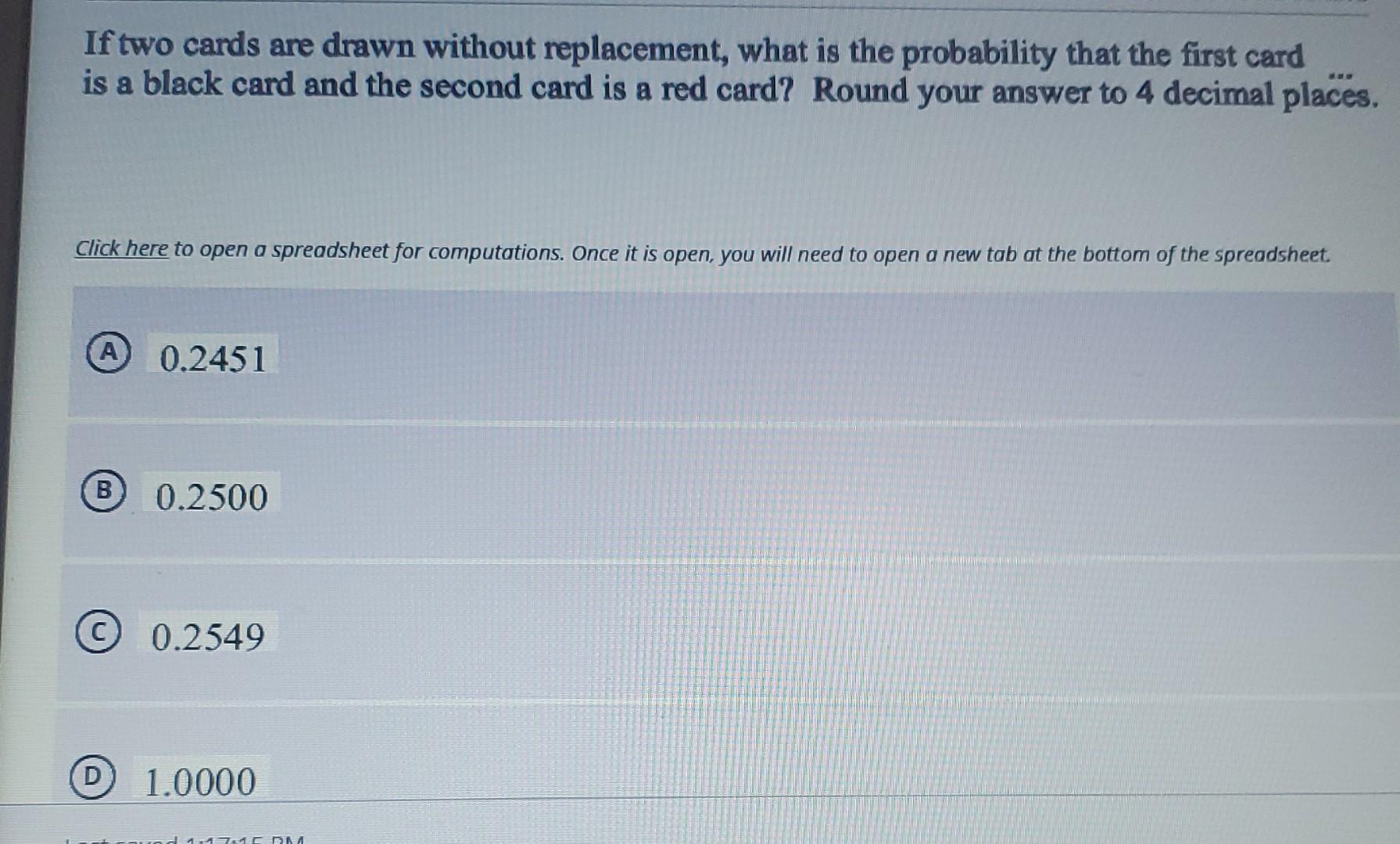Solved If two cards are drawn without replacement, what is | Chegg.com