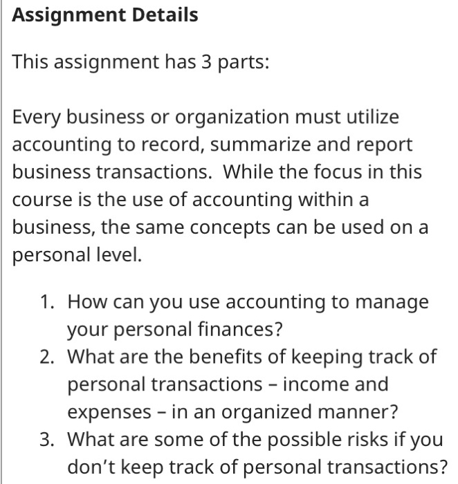 Solved Assignment Details | This assignment has 3 parts: | Chegg.com