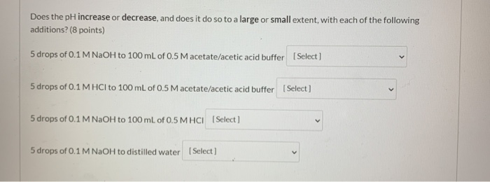 Solved Does the pH increase or decrease, and does it do so | Chegg.com