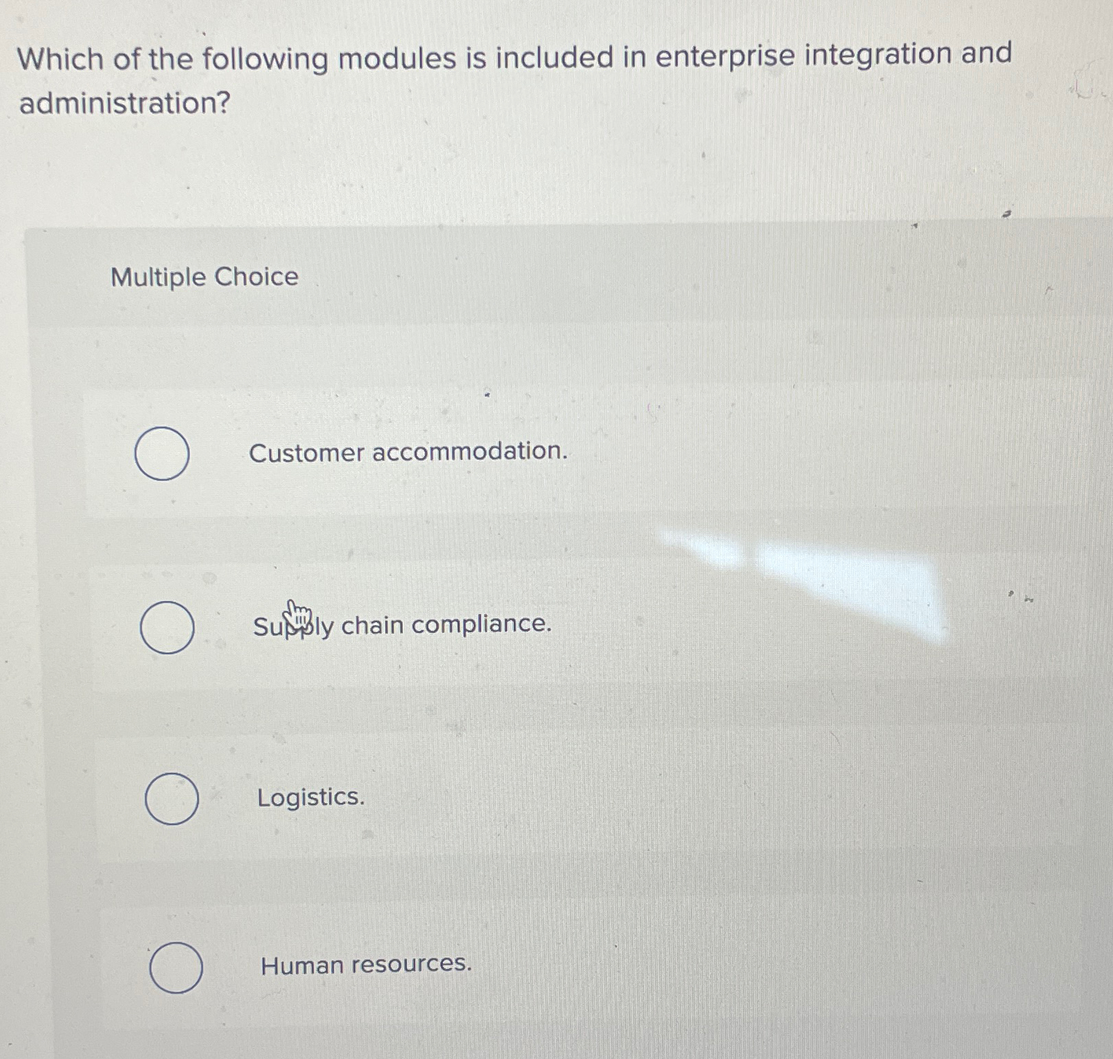 Solved Which of the following modules is included in | Chegg.com