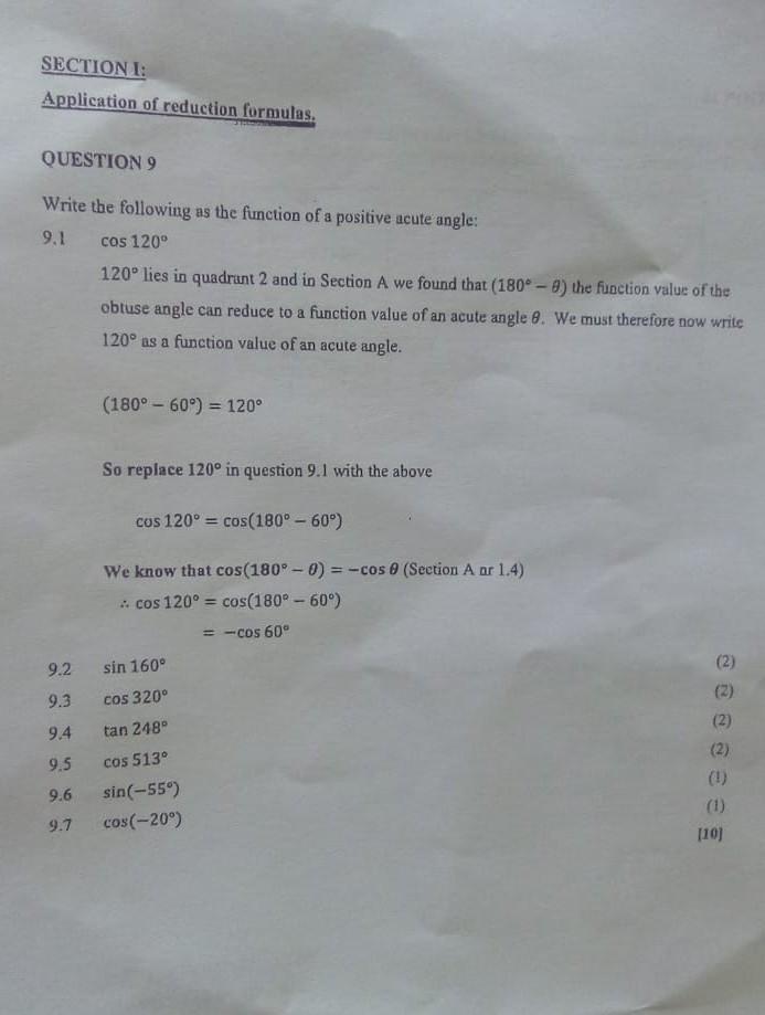 Solved SECTION I: Application of reduction formulas. | Chegg.com