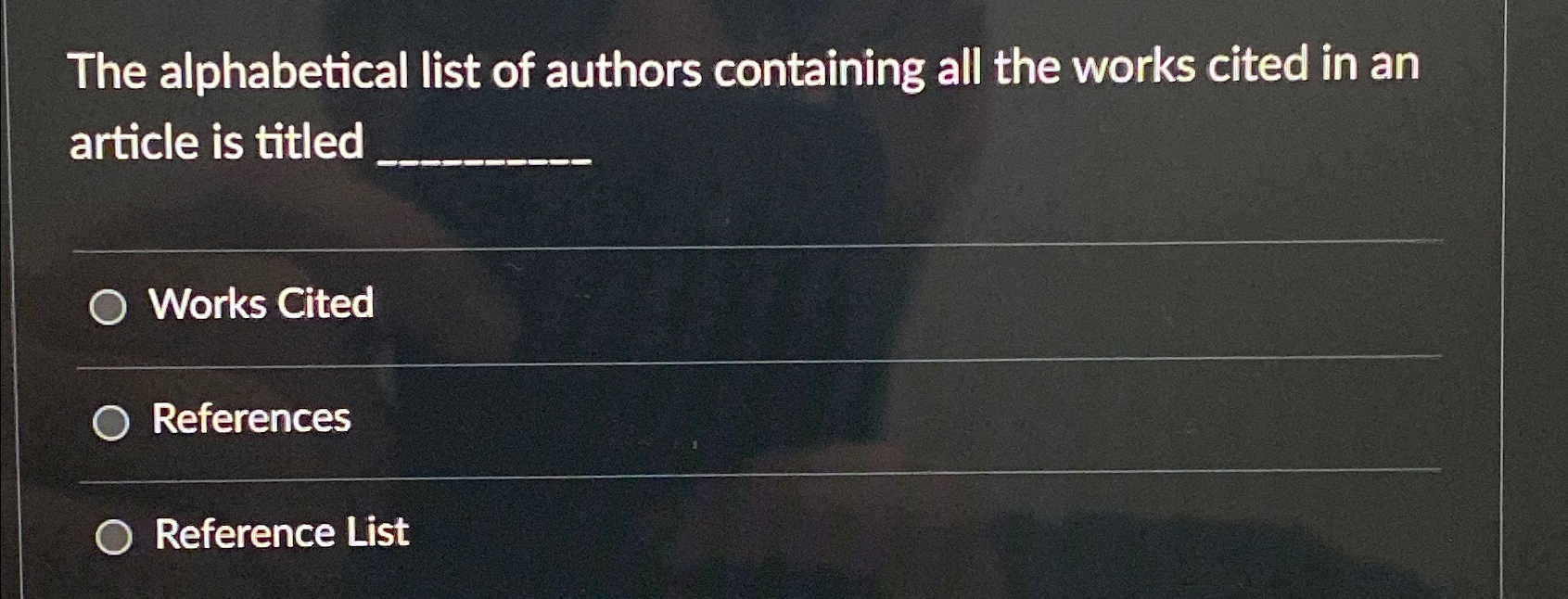 Solved The alphabetical list of authors containing all the | Chegg.com