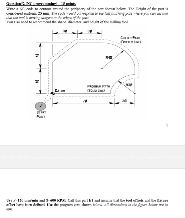 Solved Question#2 NC programming) - 15 points Write a NC | Chegg.com