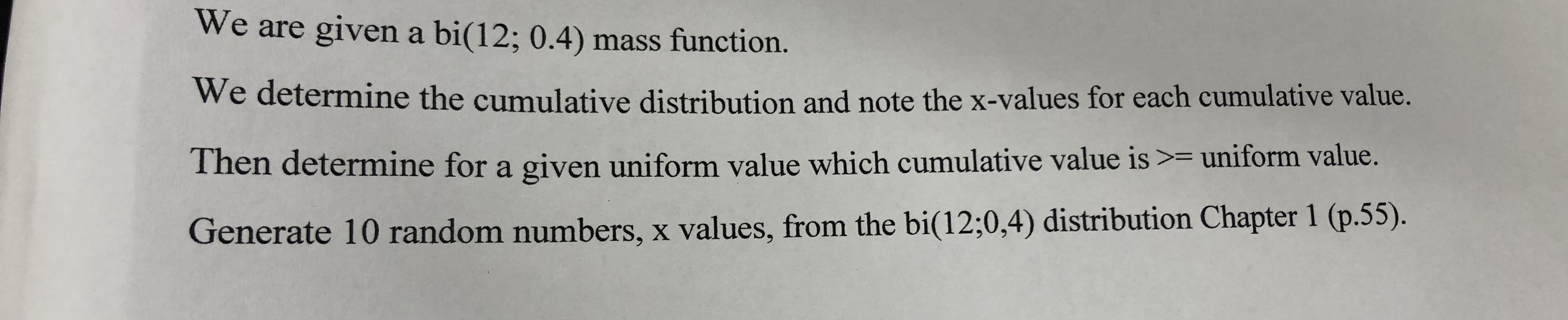 Solved We are given a bi (12;0.4) ﻿mass function.We | Chegg.com