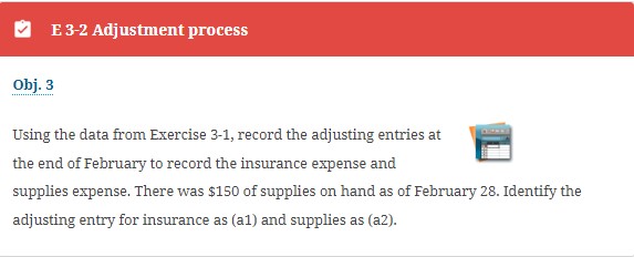 Solved Obj. 3Using the data from Exercise 3-1, ﻿record the | Chegg.com