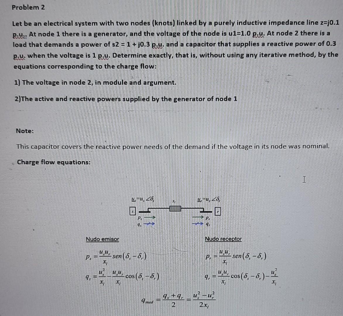 Solved Let be an electrical system with two nodes (knots) | Chegg.com