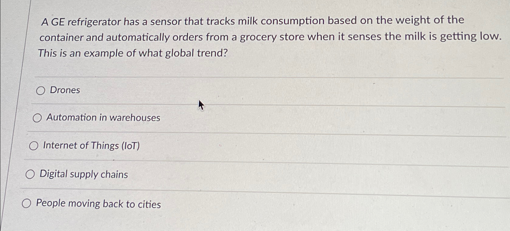 Solved A GE refrigerator has a sensor that tracks milk | Chegg.com