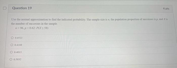Solved Use the normal approximation to find the indicated | Chegg.com