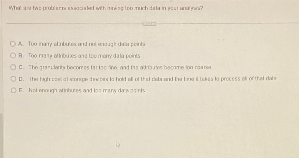 Solved What are two problems associated with having too much | Chegg.com