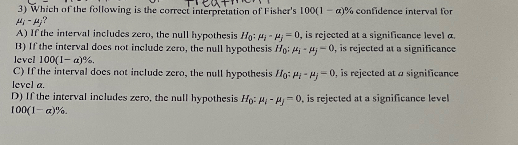 Solved Which of the following is the correct interpretation | Chegg.com