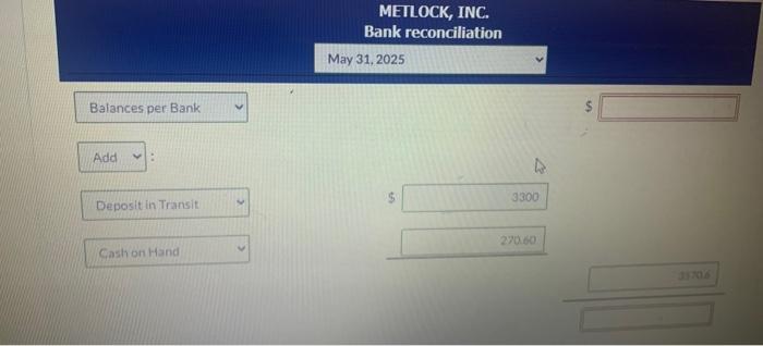 Solved need help finishing bank r statement. the two journal | Chegg.com