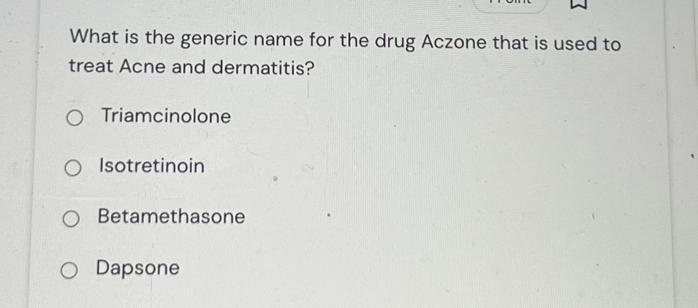 Solved What is the generic name for the drug Aczone that is | Chegg.com