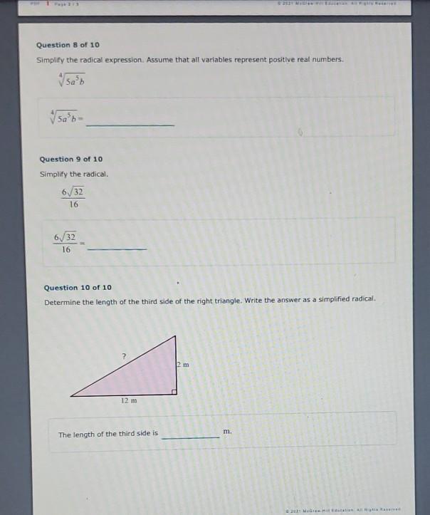 Solved e connect 10.3 HW IMATH Question 1 of 10 Simplify the | Chegg.com