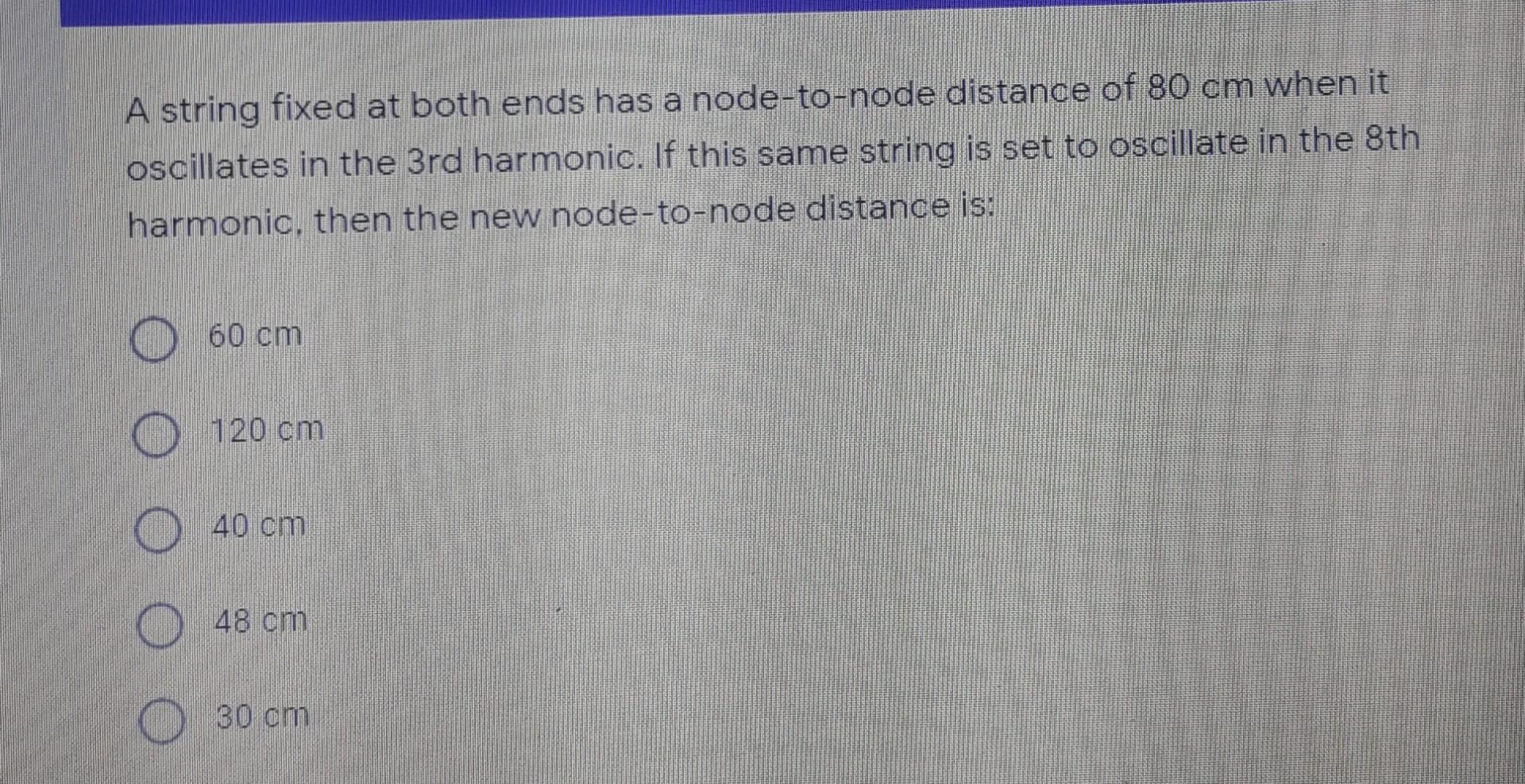 Solved A string fixed at both ends has a node-to-node | Chegg.com