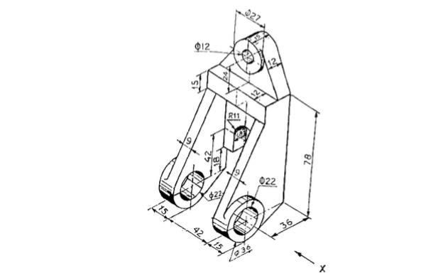 Solved Draw the three orthographic projection on AutoCad of | Chegg.com