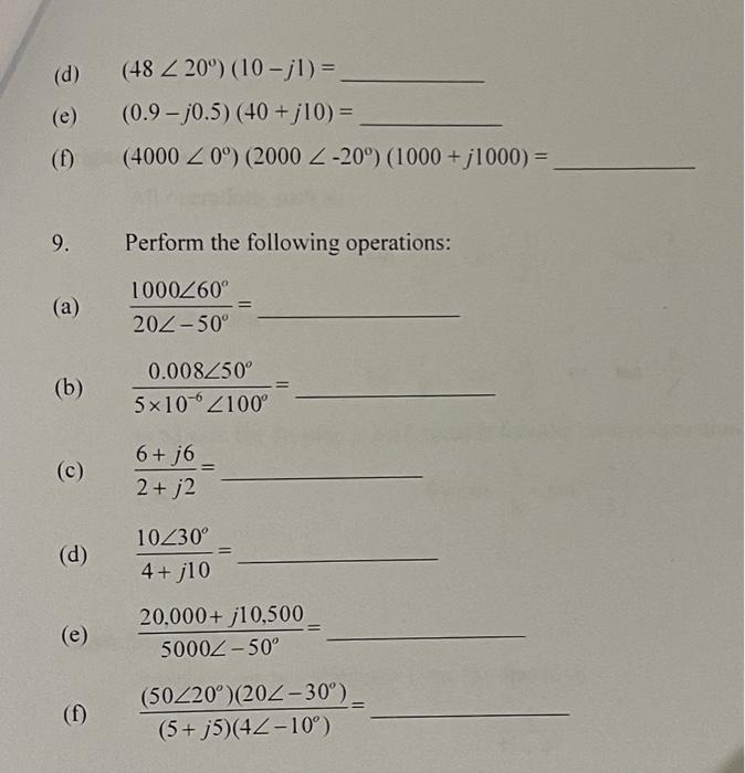 Solved 8. Perform the following operations: (a) | Chegg.com