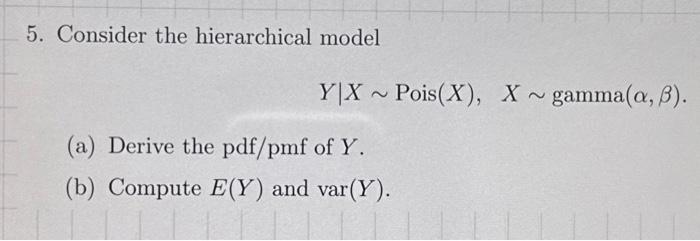 Solved 5. Consider the hierarchical model | Chegg.com