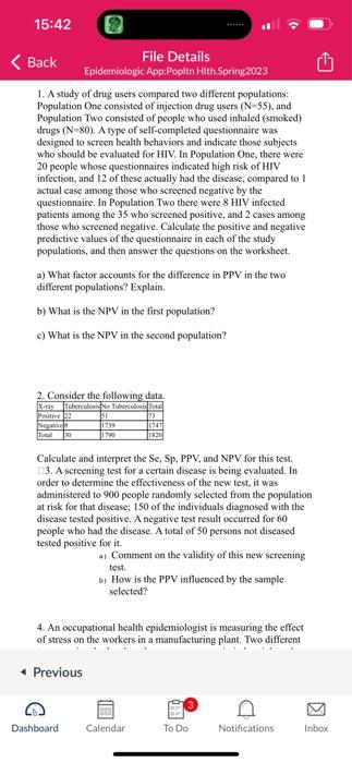 Solved Calculate and interpret the Se. Sp. PPV, and NPV for | Chegg.com
